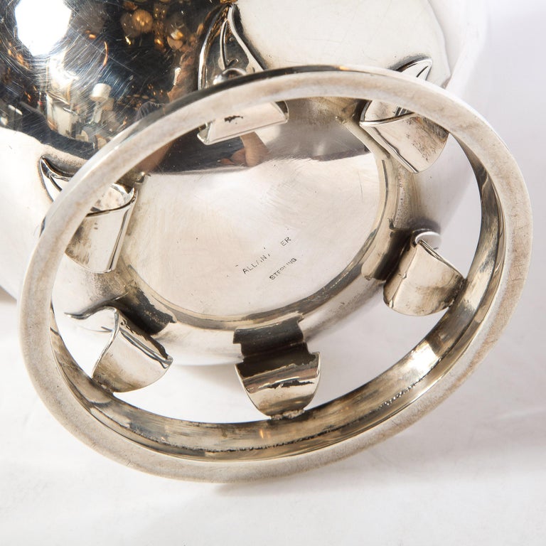 Alan Adler Sterling Silver and Walnut Modernist Hand Wrought Serving ...