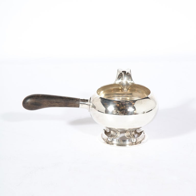 Alan Adler Sterling Silver and Walnut Modernist Hand Wrought Serving ...