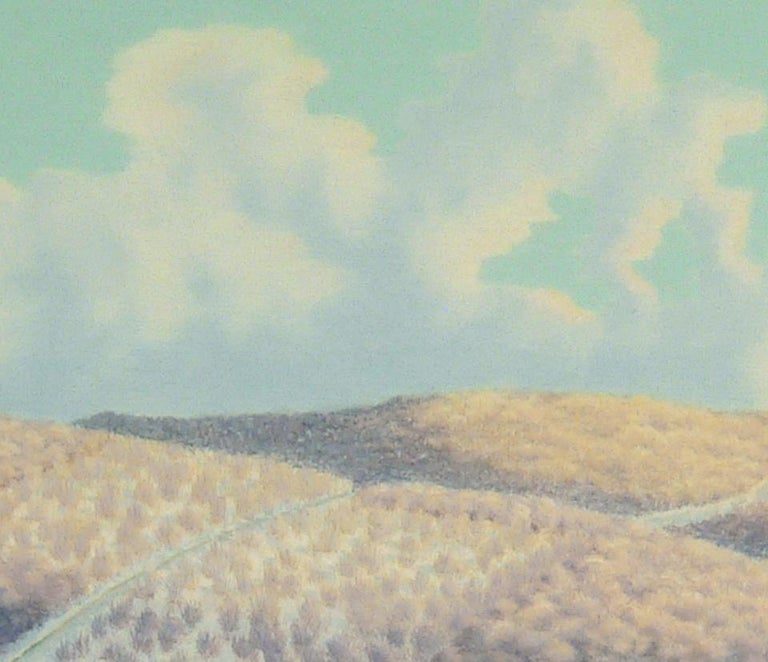 Alan Bray - Ghost Farms, impressionist casein wintery landscape ...