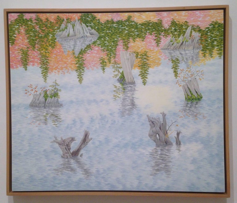 Alan Bray - Drowned Forest, Casein Tempera on Panel, Landscape Painting ...