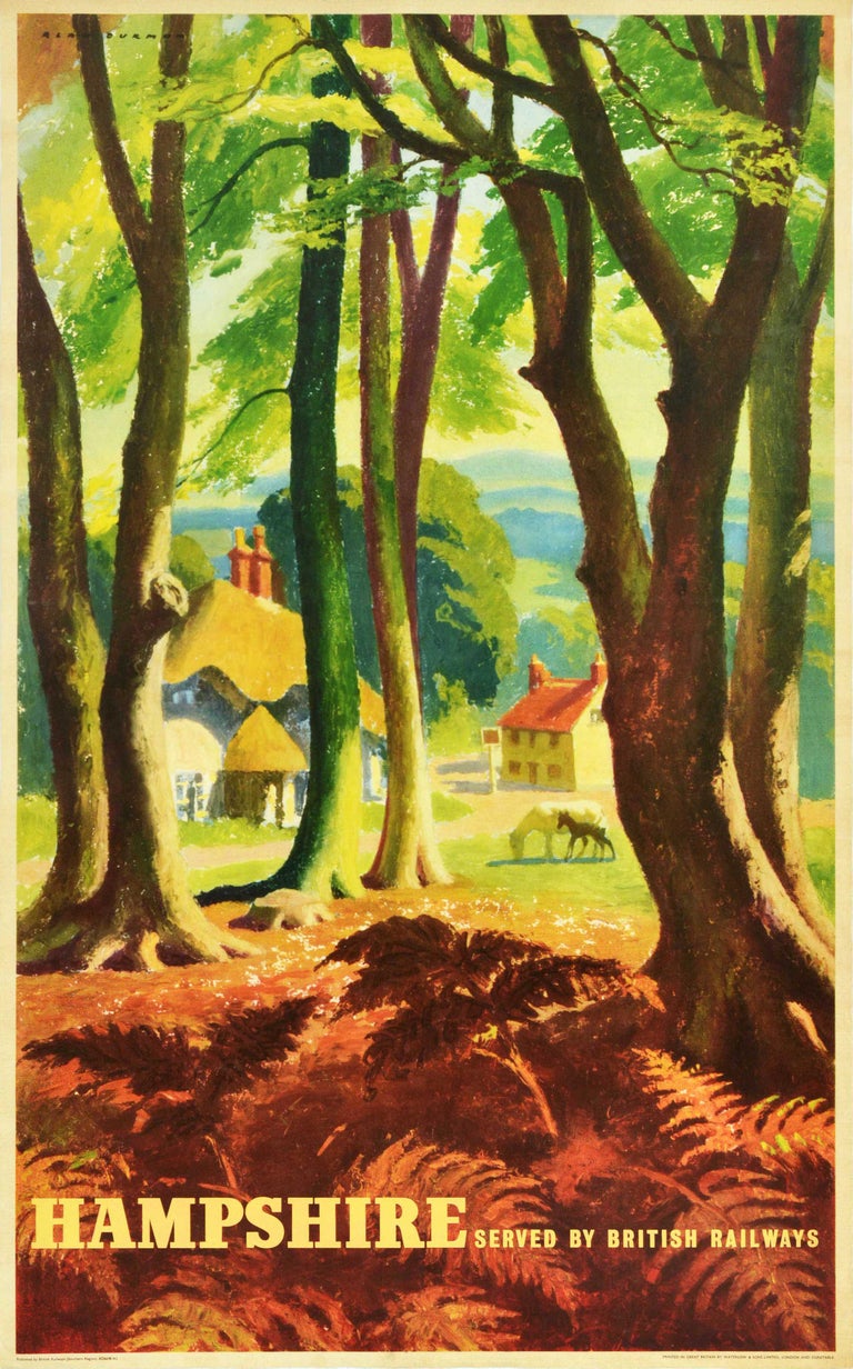 Alan Durman - Original Vintage Travel Poster Hampshire New Forest ...