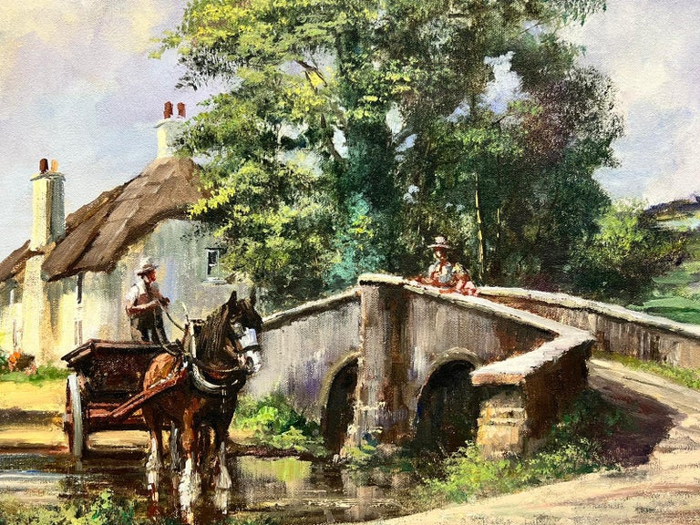 Alan King - Traditional English Rural Oil Painting Horse and Cart ...
