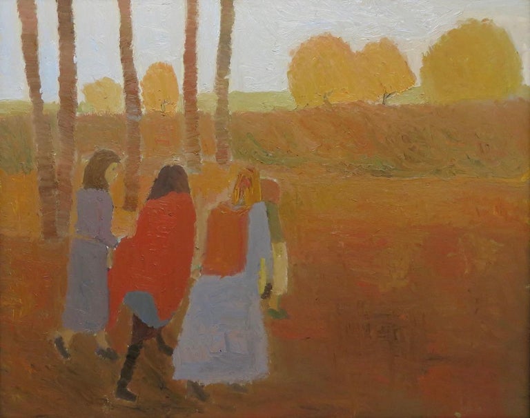 Alan Lambirth - (born 1959) Modernist BRITISH Oil Painting FIGURES IN A ...