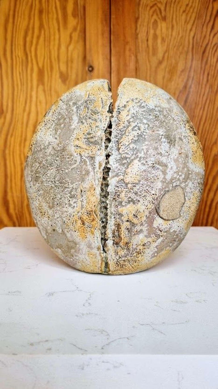 Alan Wallwork Split Seed Form, Studio Pottery, Signed For Sale at 1stDibs
