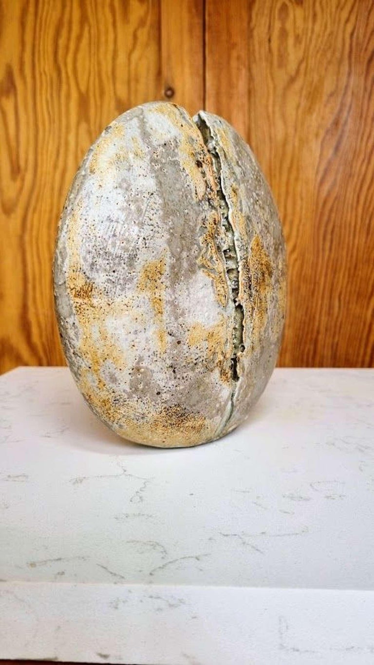 Alan Wallwork Split Seed Form, Studio Pottery, Signed For Sale at 1stDibs