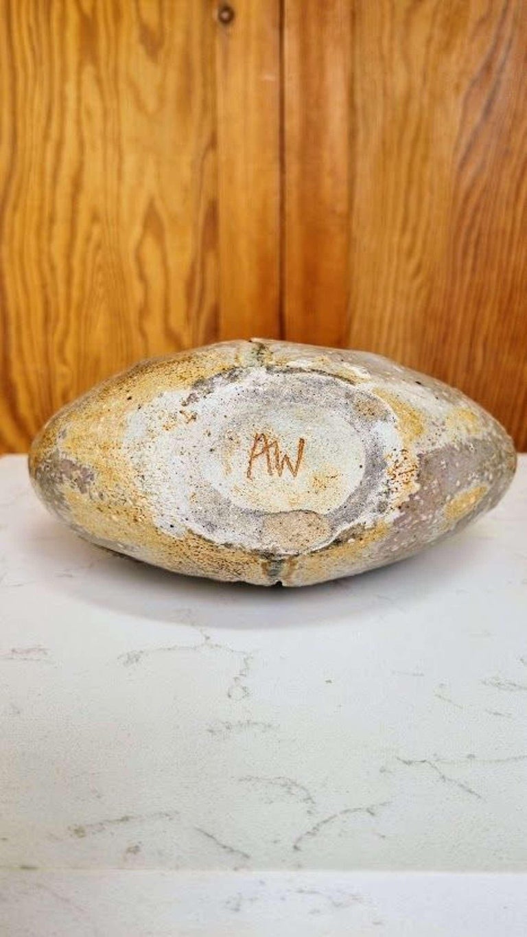 Alan Wallwork Split Seed Form, Studio Pottery, Signed For Sale at 1stDibs