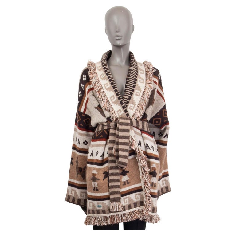 ALANUI beige cashmere THE LONG WAY TO USHUAIA Belted Cardigan Knit ...