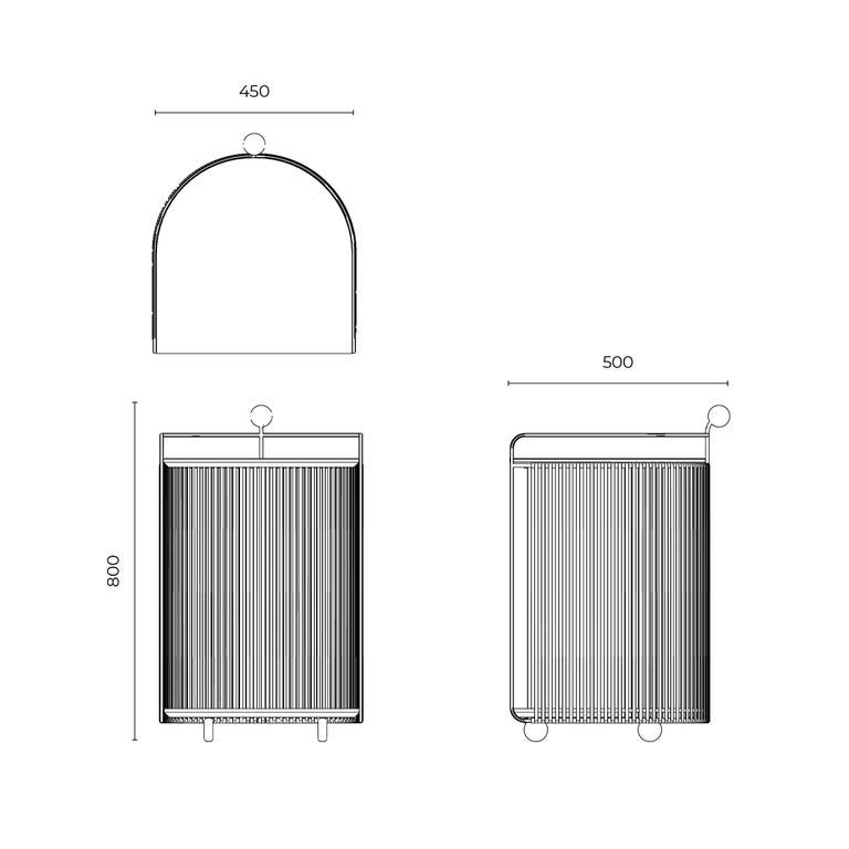Alba Bar Cart in Carbon Steel with Glass Top and Hand-Braided Leather ...