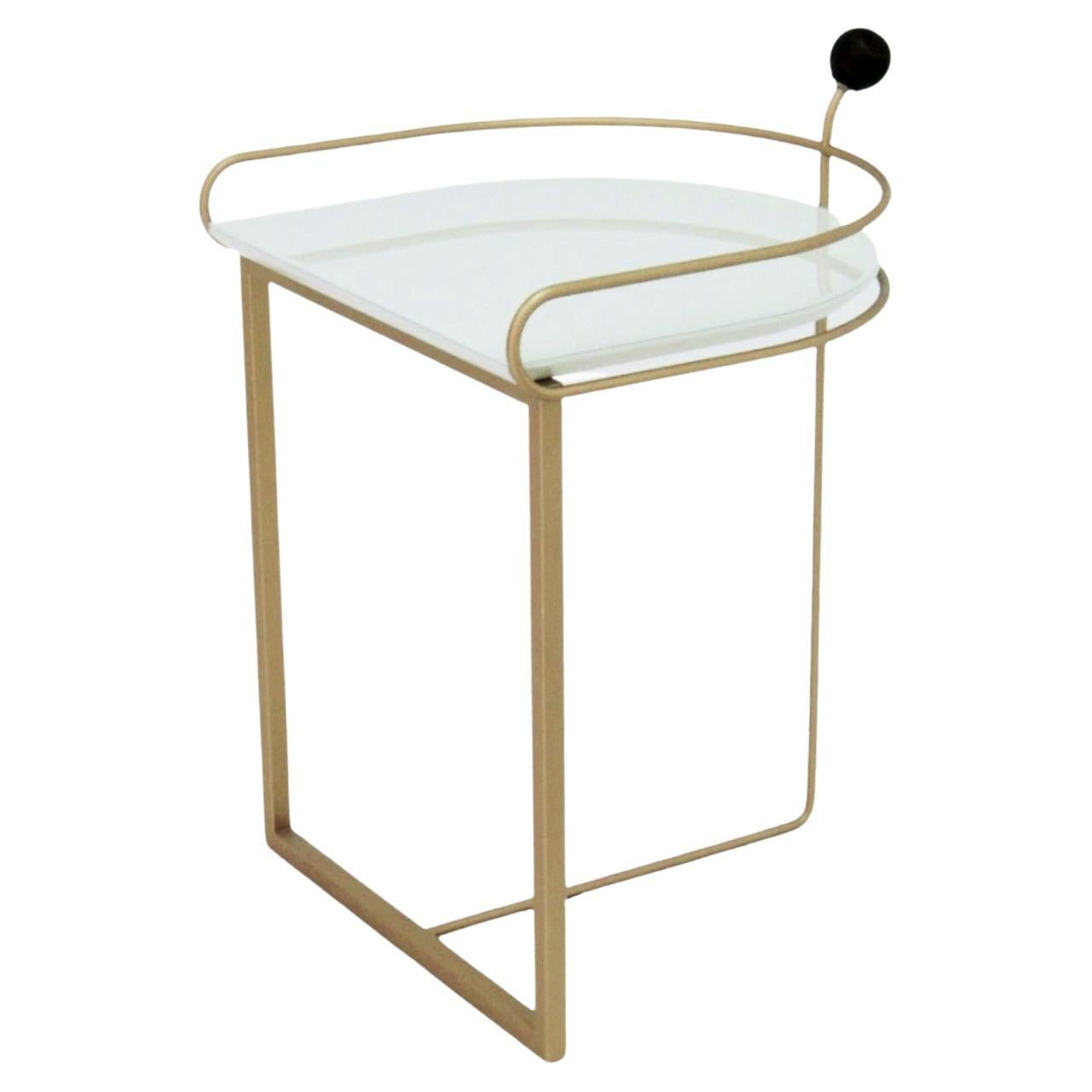 Matt Side Table in Natural Wood and Carbon Steel For Sale at 1stDibs