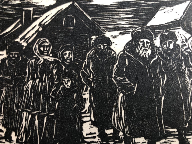 Albert Abramovitz - Jewish Shtetl Russian Village Judaica Woodblock ...