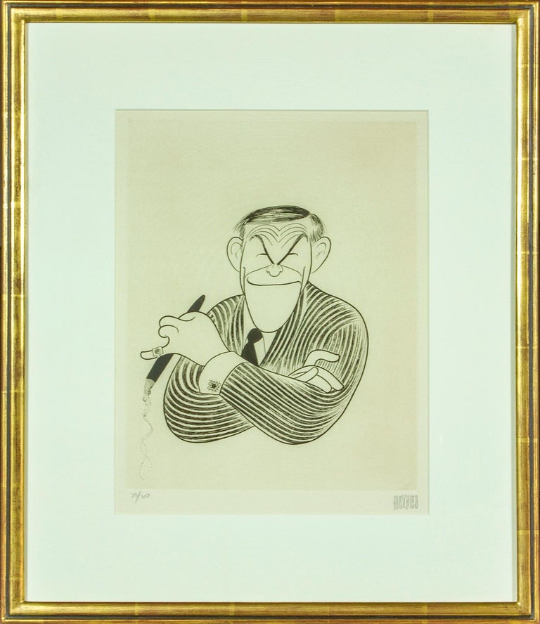 Albert Al Hirschfeld - 1982 "George Burns" original etching by Al ...