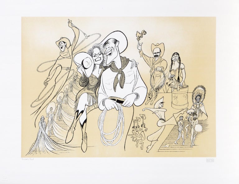 Albert Al Hirschfeld - Will Rogers, Caricature Lithograph by Al ...