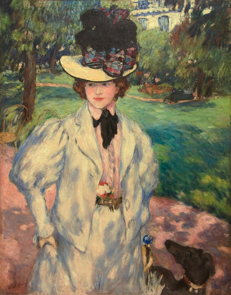 Albert Andre - Femme à la promenade For Sale at 1stDibs