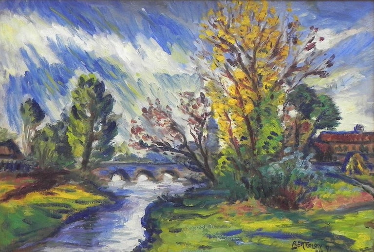 Albert Bertalan - "Pont et Riviere", Albert Bertalan, Original Antique ...