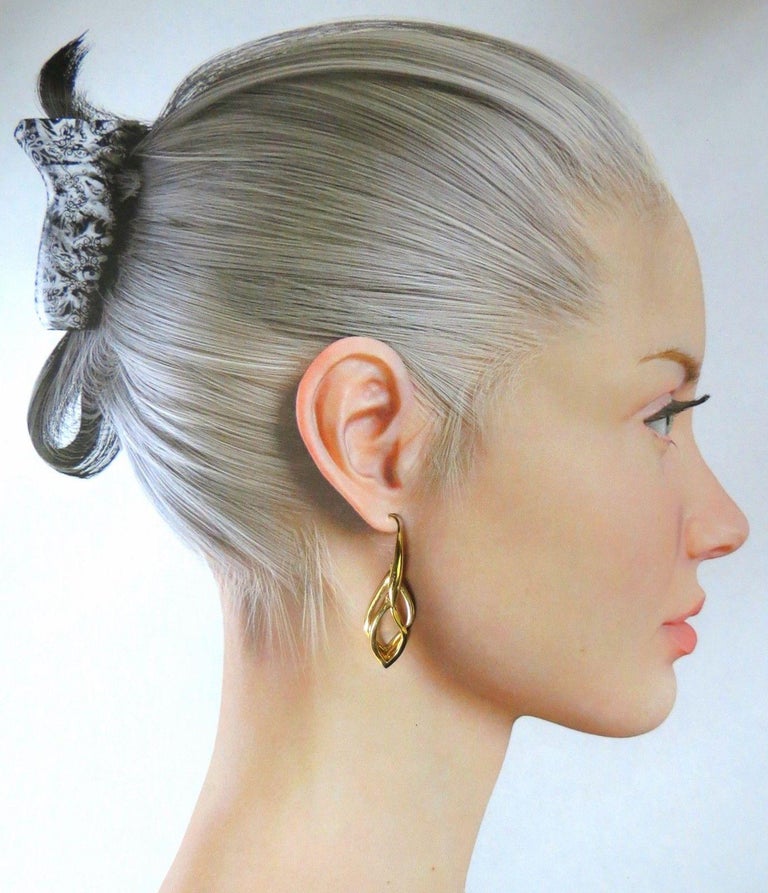 Albert Bossi 18 Karat 3-Tier Dangle Earrings For Sale at 1stDibs