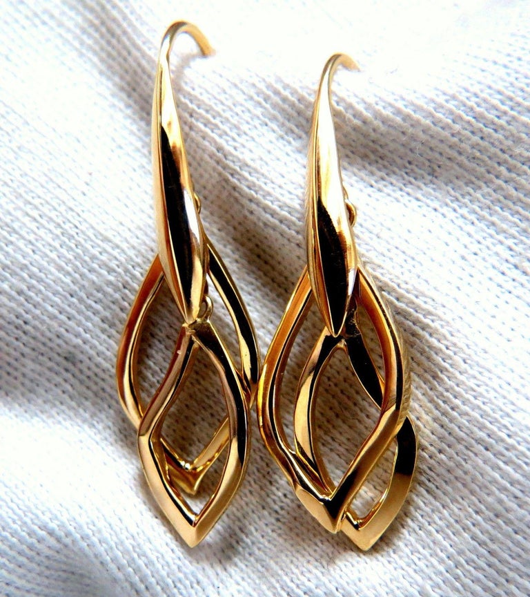 Albert Bossi 18 Karat 3-Tier Dangle Earrings For Sale at 1stDibs