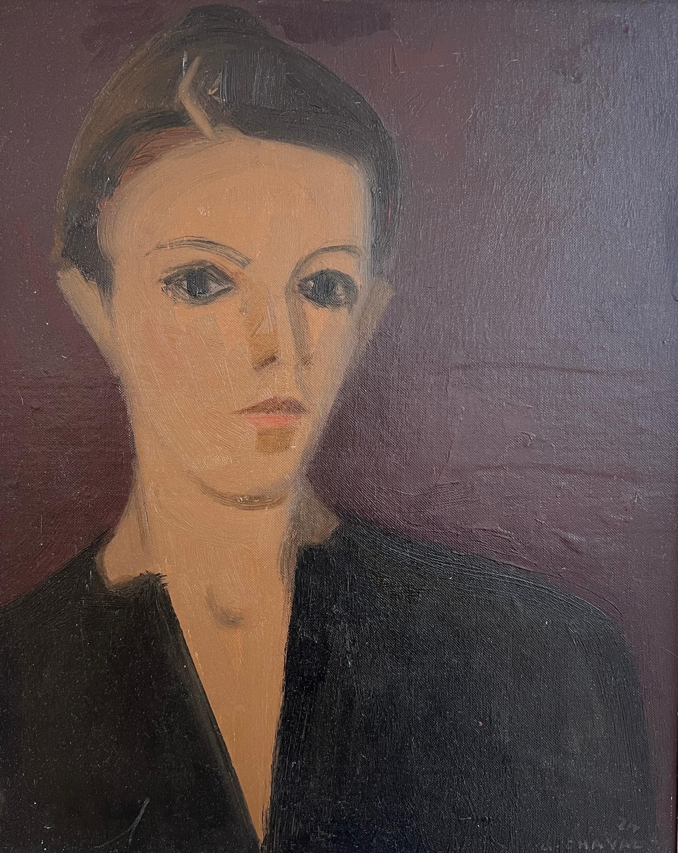 Alexis Louis Roche - Portrait of young woman, 20s hairstyle For Sale at ...