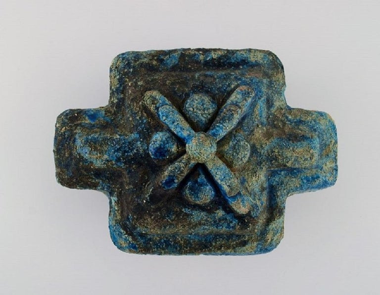 Albert Dahan for Vallauris, Unique Lidded Box in Glazed Stoneware, Ca ...