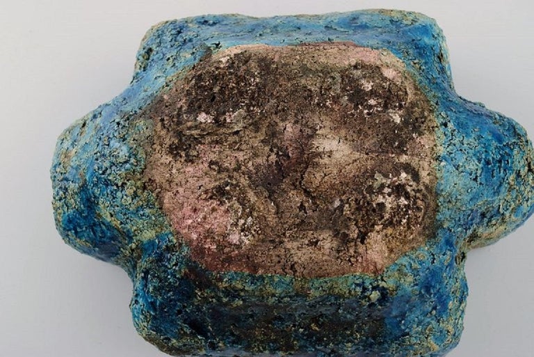 Albert Dahan for Vallauris, Unique Lidded Box in Glazed Stoneware, Ca ...