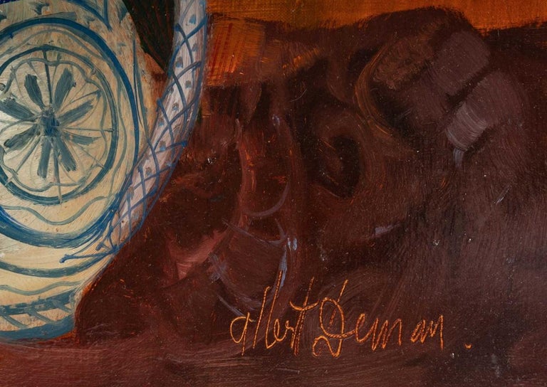 Albert Deman, Still Life On Red Background For Sale at 1stDibs