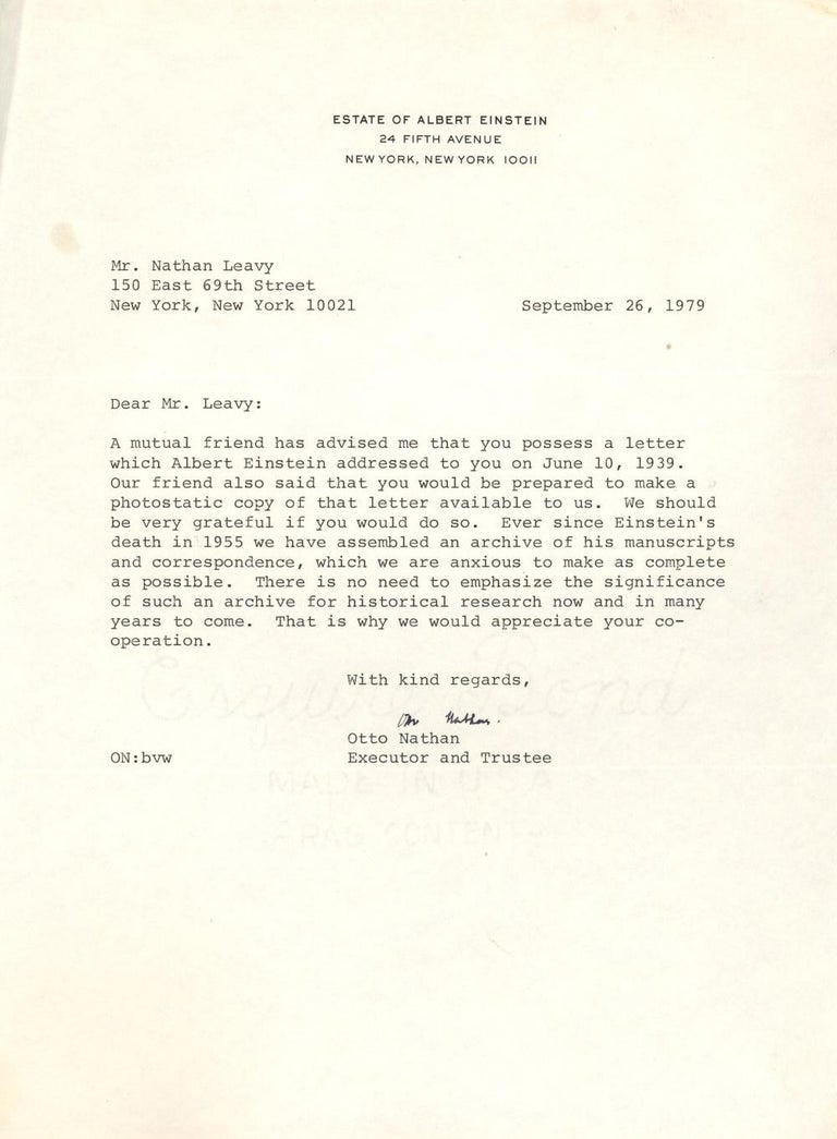 Albert Einstein Typed and Signed Letter For Sale at 1stDibs