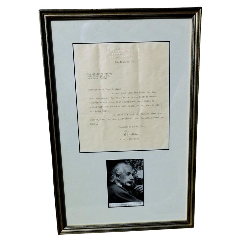 Albert Einstein Typed Letter, 1951, Signed For Sale at 1stDibs