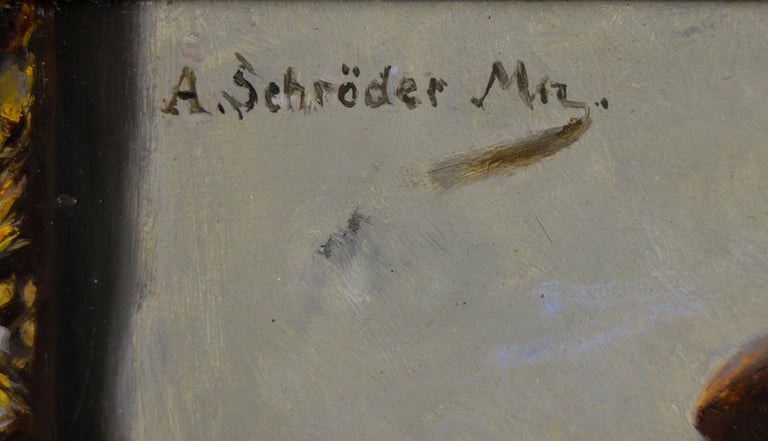 Albert Friedrich Schroder - 19th Century genre oil painting of man ...