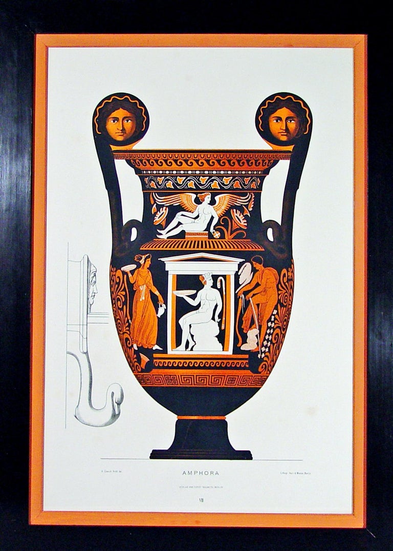 Albert Genick, a Lithographic Print of an Ancient Greek Vase, an ...