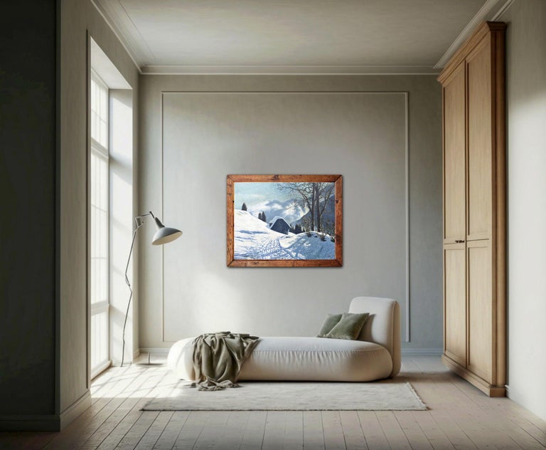 Albert Gruber, Hut in the Snowy Forest Oil on Canvas, 1940 For Sale at ...