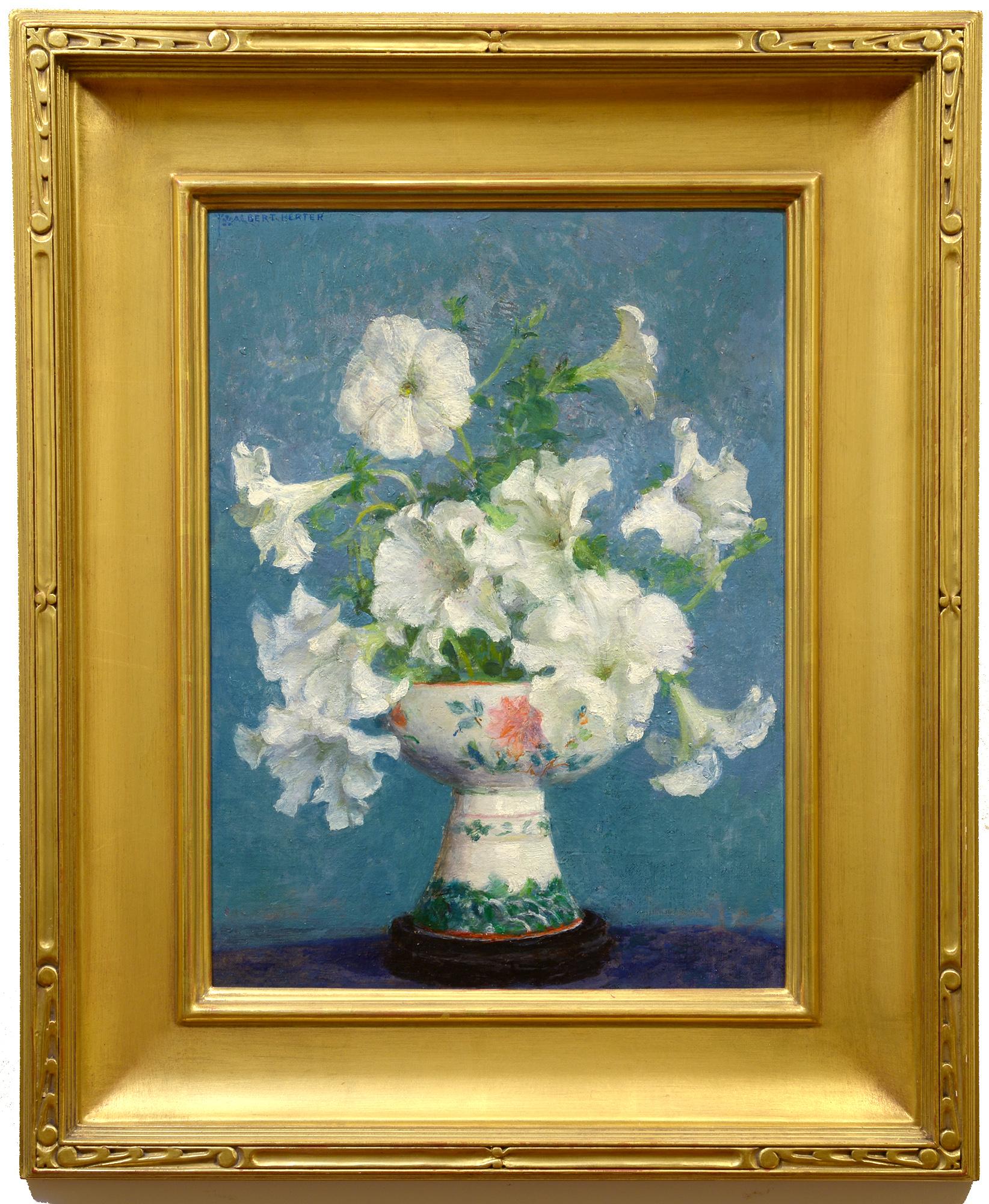 Albert Herter - White Petunias, Floral Still Life, Impressionism ...