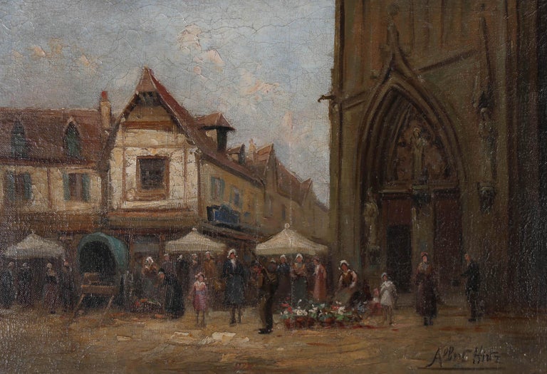 Albert Hirtz - Albert Hirtz - Early 20th Century Oil, French Market ...