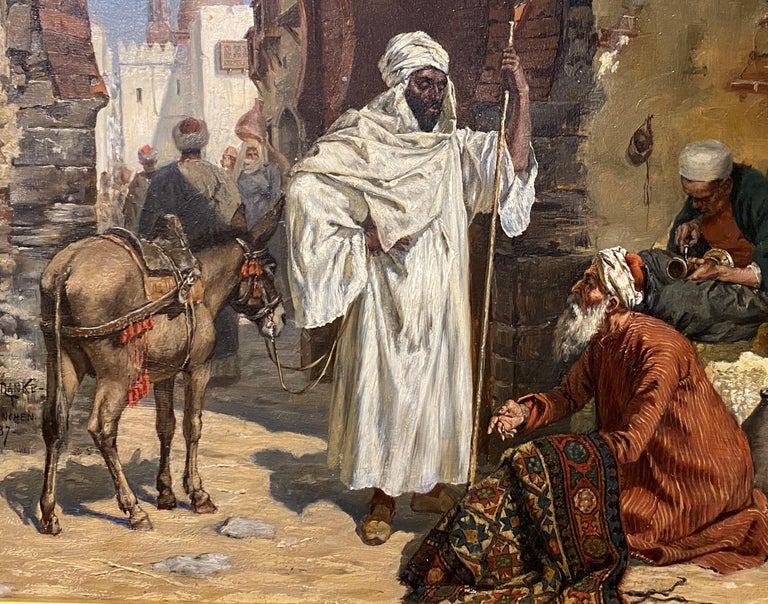 Albert Joseph Franke - An Oriental Rug Merchant in a Busy Marketplace ...