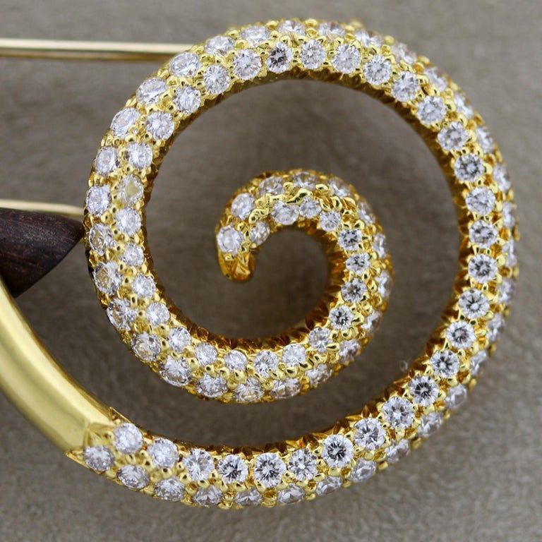 Albert Lipton Diamond Monkey-on-Branch Gold Brooch For Sale at 1stDibs