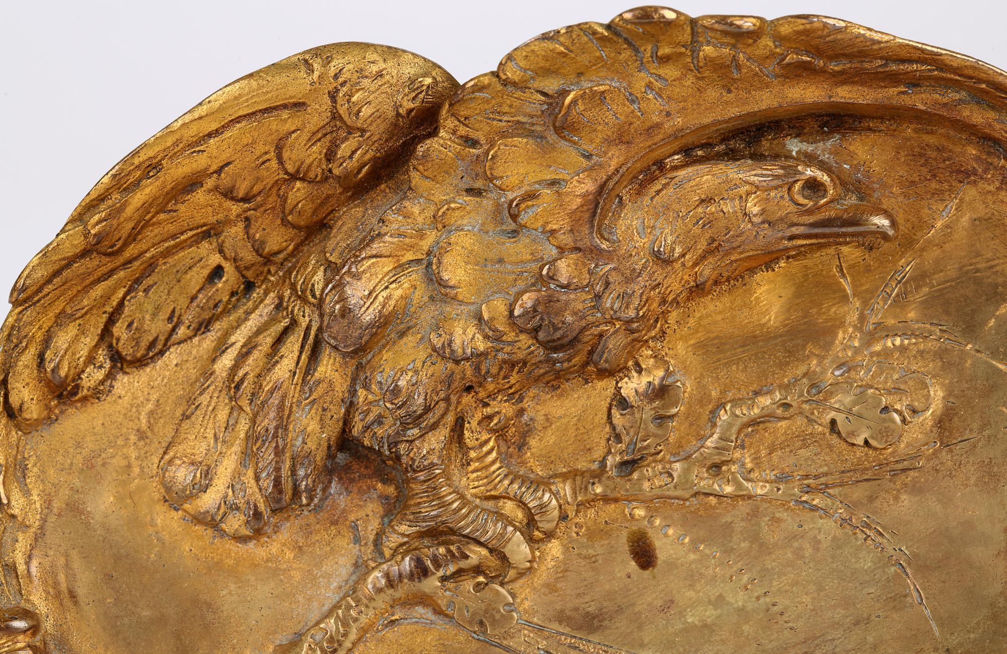 Albert Marionnet French Art Nouveau Gilded Bronze Eagle Card Tray at 1stDibs