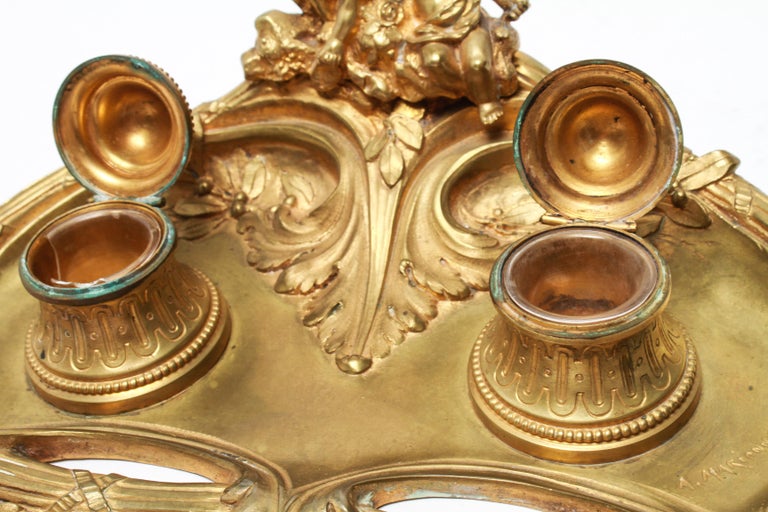 Albert Marionnet French Belle Époque Bronze Inkwell with Children at ...