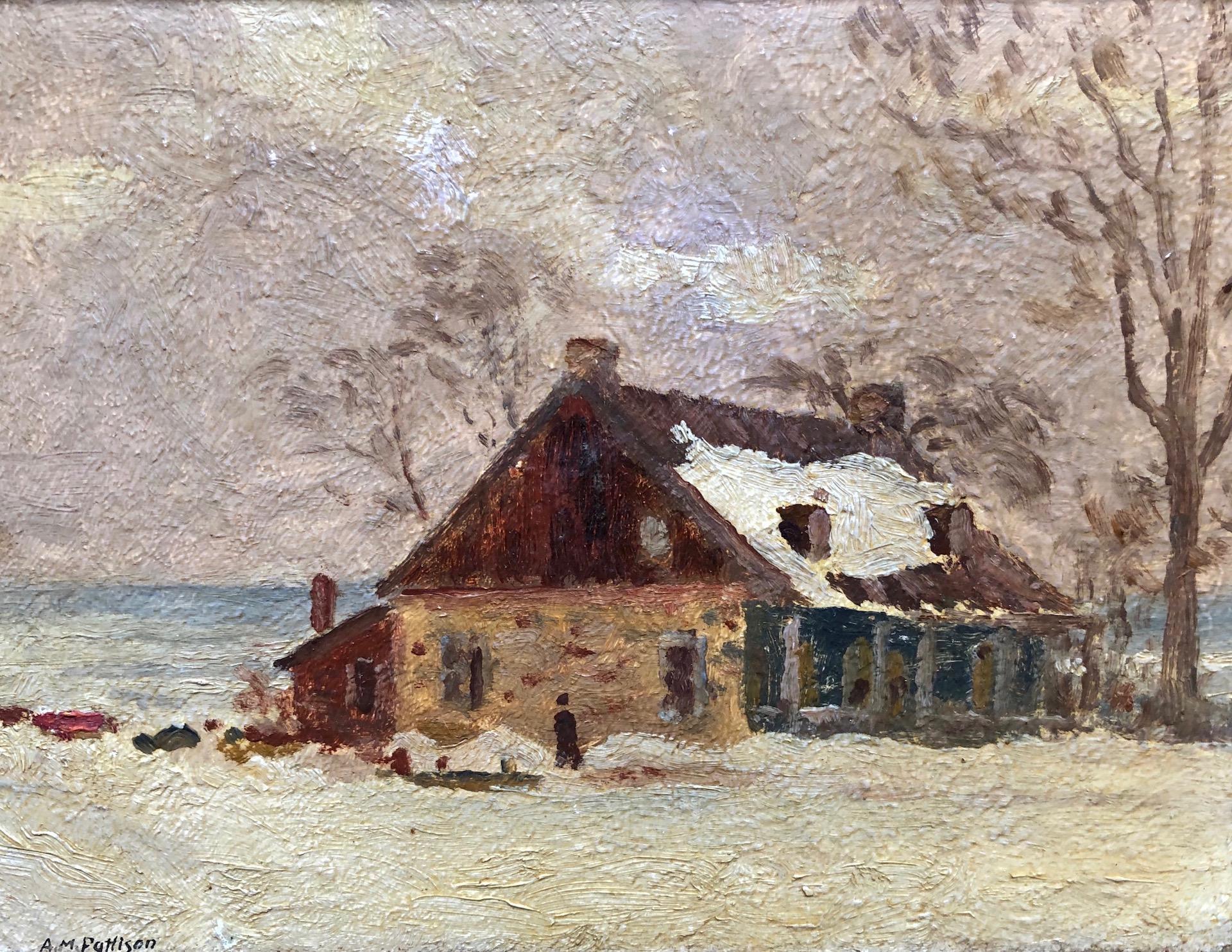 Albert Mead Pattison French Canadian Farmhouse Oil Painting at 1stDibs