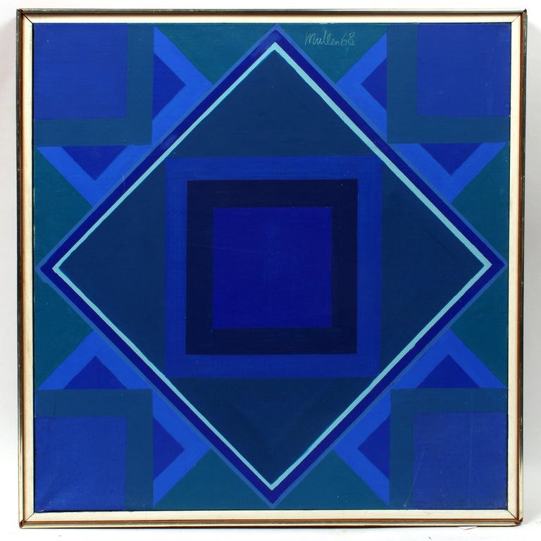 Albert Mullen - Albert Mullen Mid Century Geometric Abstract Oil ...