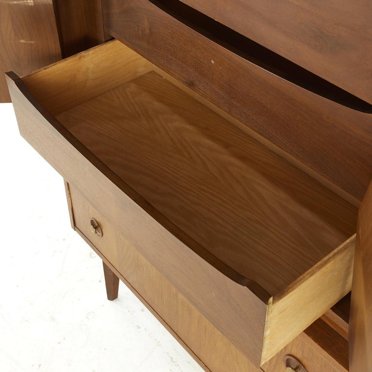 Albert Parvin American Martinsville MCM Walnut Brass Highboy Gentlemen ...