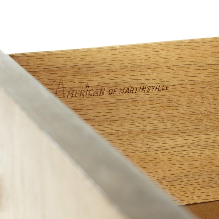 Albert Parvin American Martinsville MCM Walnut Brass Highboy Gentlemen ...