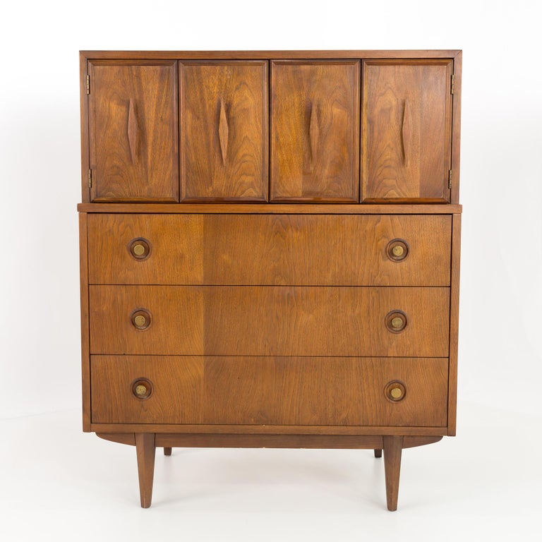 Albert Parvin for American of Martinsville Mid Century Diamond Highboy ...