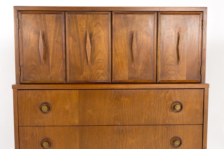Albert Parvin for American of Martinsville Mid Century Diamond Highboy ...
