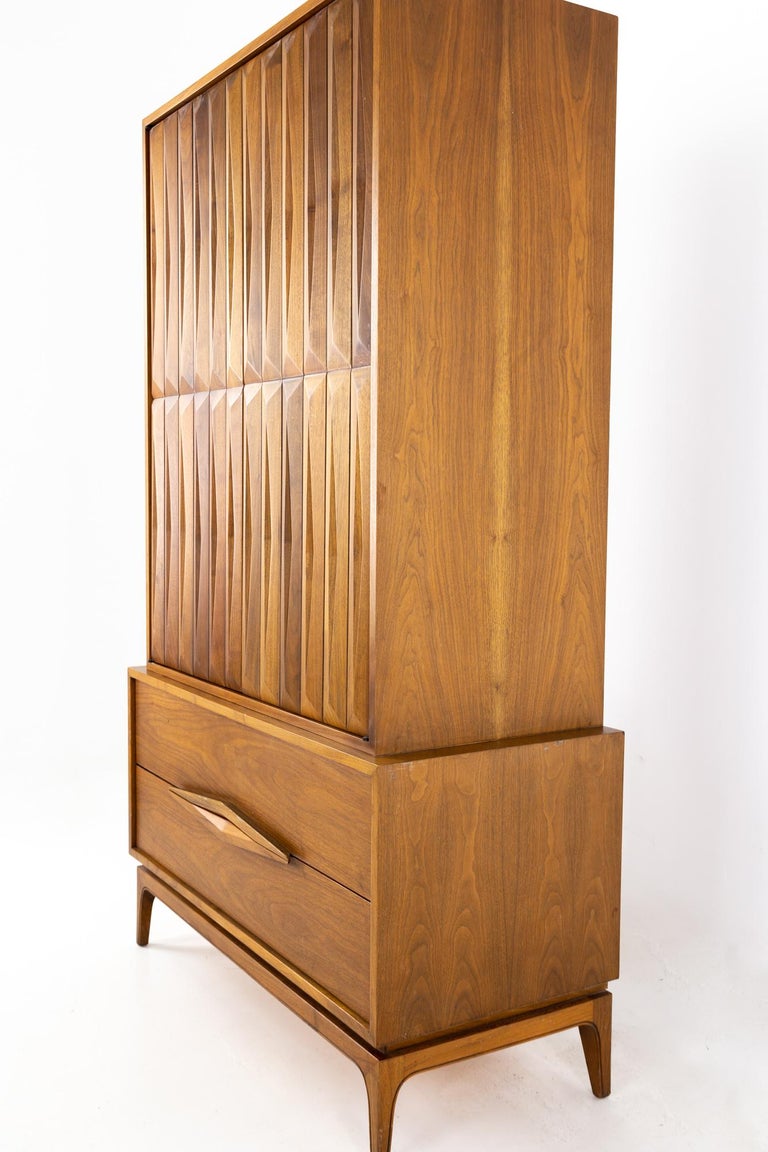 Albert Parvin for American of Martinsville Style MCM Armoire Highboy ...