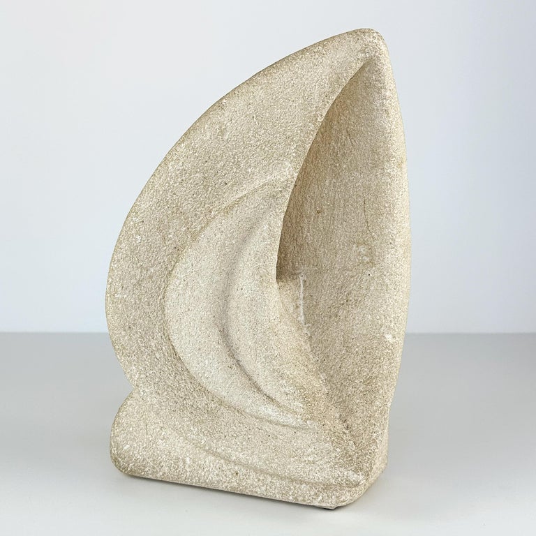 Albert Tormos Carved Limestone Table Lamp For Sale at 1stDibs