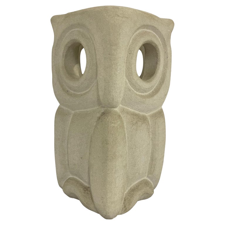 Albert Tormos Stone Owl Desk Lamp, France, 1970s at 1stDibs