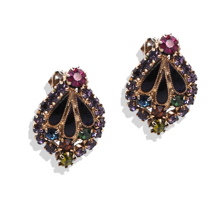 Albert Weiss, 1940 Vintage Necklace-Earring Set, Enamel For Sale at 1stDibs