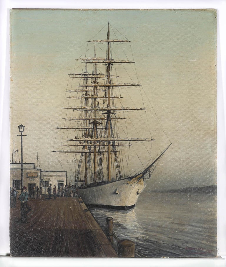 Albert Whitlock - Albert Whitlock (1915-1999) - 1967 Oil, A Dock In ...