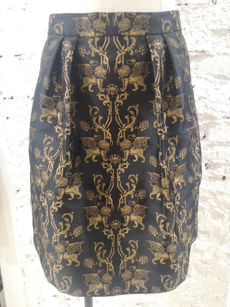 Alberta Ferretti black lions skirt NWOT at 1stDibs