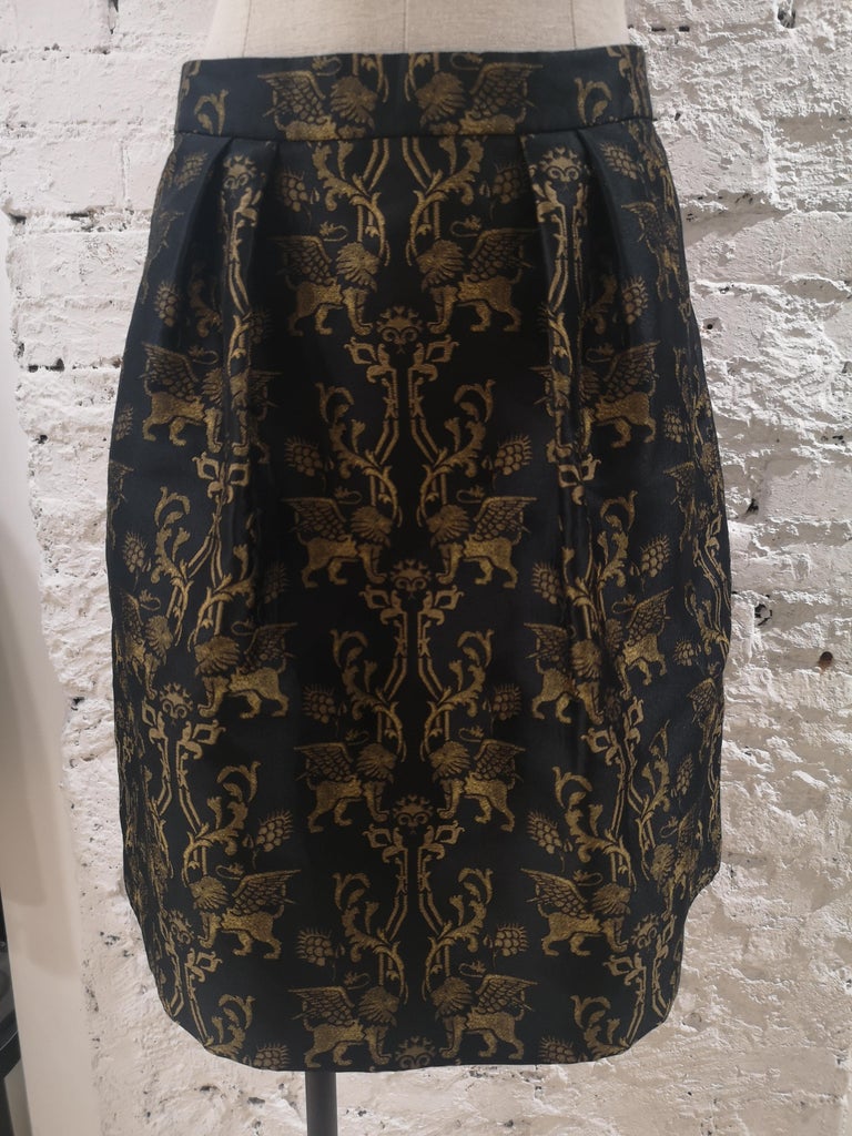 Alberta Ferretti black lions skirt NWOT at 1stDibs