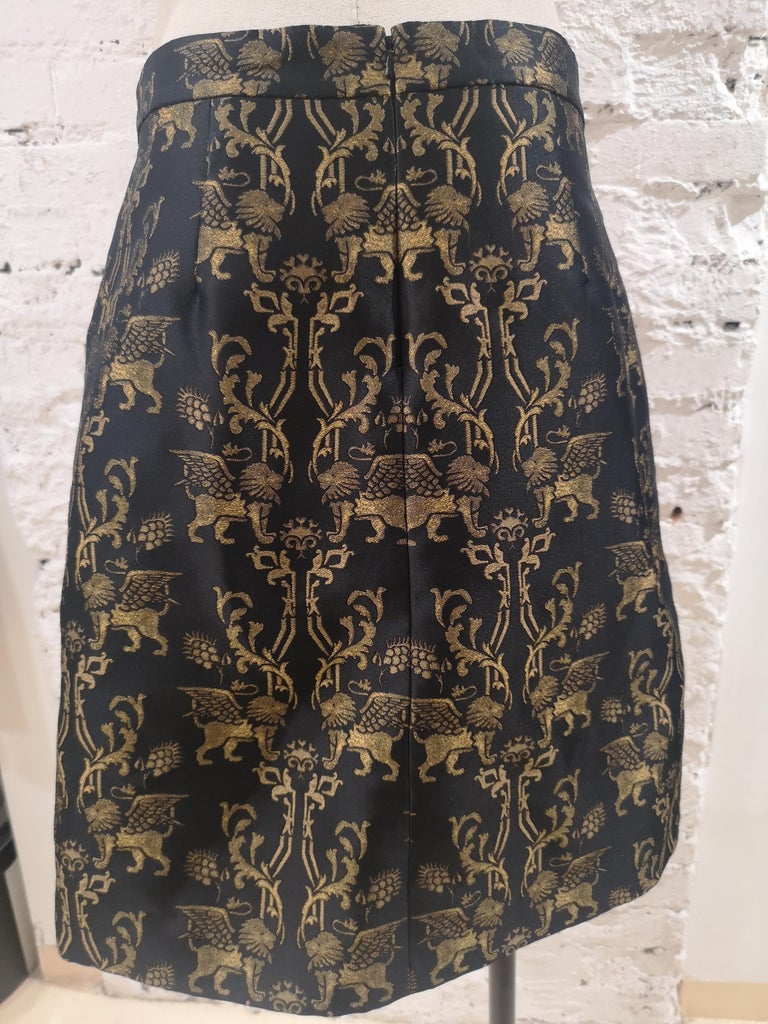 Alberta Ferretti black lions skirt NWOT at 1stDibs