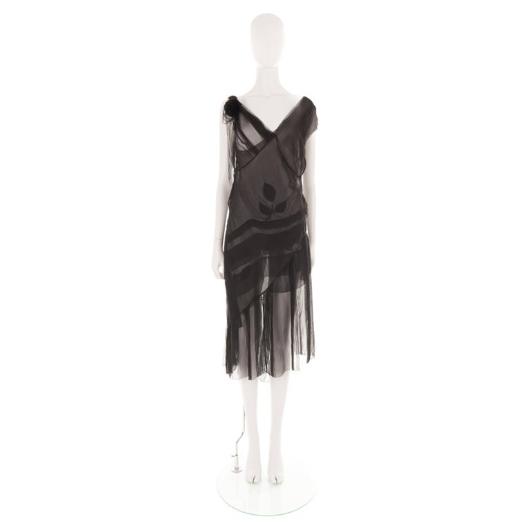 Alberta Ferretti S/S 2002 floral silk double-layered dress For Sale at ...